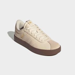 Damen Sneaker "VL COURT 3.0", adidas Sportswear, Gr. 40wonder wei&szlig;, wonder wei&szlig;, gold metallic, Leder, Synthetik, Schuhe, inspiriert vom Design des