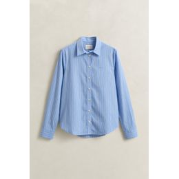Langarmbluse Gant "REGULAR CLASSIC POPLIN STRIPE", Damen, Gr. 36, palace blau, Web, Obermaterial: 100% Baumwolle, regular fit, Blusen
