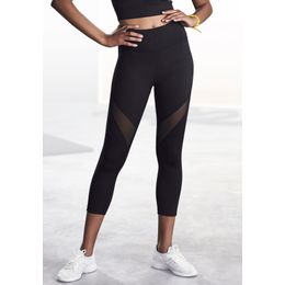 active by Lascana Sporthose LASCANA ACTIVE, Damen, Gr. XS (32/34), N-Gr, schwarz, Obermaterial: 75% Polyester, 25% Elasthan. Netz: 90% Polyester, 10% Elasthan, Mesh, unifarben, figurbetont ca. Mitte Wade, Hosen Sporthose, mit Mesh-Eins&auml;tze an den Beinen