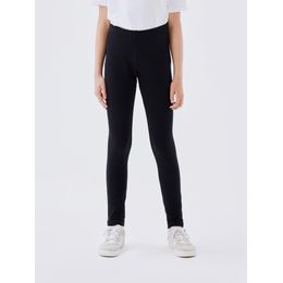 Leggings name it "NKFDAVINA SOLID SWE LEGGING", M&auml;dchen, Gr. 98, N-Gr, schwarz, Sweatware, Obermaterial: 95% Baumwolle, 5% Elasthan, unifarben, eng lang, Hosen Leggings