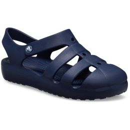 Badesandale Crocs "Classic Fisherman", Kinder, Gr. 32, blau (navy), Croslite&trade;, unifarben, Schuhe, Wassersandale, Badeschuh mit Klettverschluss