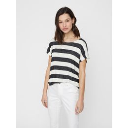 V&eacute;ro Moda Kurzarmshirt VERO MODA "VMWIDE STRIPE SL TOP GA JRS NOOS", Damen, Gr. XS, schwarz-wei&szlig; (schwarz stripes:snow wei&szlig;), Jersey, Obermaterial: 96% Viskose, 4% Elasthan, gestreift, regular fit normal, Rundhals, Shirts, Viskosemischung