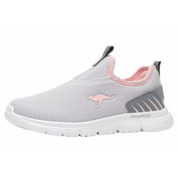 Sneaker Kangaroos "K-ETK DUNNART", M&auml;dchen, Gr. 29, vapor grau, seashell pink, Mesh, Synthetik, Schuhe Sneaker, praktischer Schlupfeinstieg