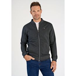 Sweatshirt Bison "Bison Cardigan", Herren, Gr. 3XL, grau (dk grau mel), Obermaterial: 60% Baumwolle, 40% Polyester, bequem, Sweatshirts Sweatshirt