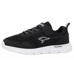 Sneaker Kangaroos "K-ETK POSSUM EV", Damen, Gr. 28, jet schwarz, wei&szlig;, Mesh, Synthetik, Schuhe Sneaker, mit Glitzereffekt