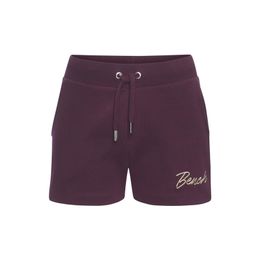 Relaxshorts BENCH. LOUNGEWEAR, Damen, Gr. 32/34, N-Gr, pflaume, Interlock, Obermaterial: 100% Baumwolle, unifarben, Basic, kurz, Hosen, mit kleiner gl&auml;nzenden Logostickerei, Loungeanzug