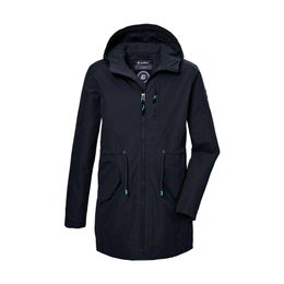 Parka Killtec "KOS 148 GRLS PRK", M&auml;dchen, Gr. 152, blau (navy), Obermaterial: 100% Polyester;Futter: 100% Polyester, Jacken Parka, Wind- und wasserdichter Parka, reflektierend, PFAS-frei impr&auml;gniert