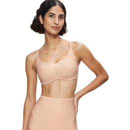 B&uuml;gelloser BH Triumph "Shape Smart P", Damen, Gr. 1, N-Gr, beige (neutral beige), Microtouch, Obermaterial: 51% Polyamid, 25% Polyester, 24% Elasthan, unifarben, BHs, gl&auml;ttend, wattiert, tiefer V-Ausschnitt, formend