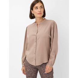 Klassische Bluse Brax "Style VALERIA", Damen, Gr. 46, beige (taupe), Web, 100% Lyocell, Blusen