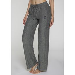 Loungehose Vivance ACTIVE, Damen, Gr. XS (32/34), N-Gr, schwarz meliert, Trikot, Obermaterial: 88% Polyester, 12% Elasthan, meliert, figurumspielend lang, Hosen Loungehose, mit weitem Bein und Teilungsn&auml;hte