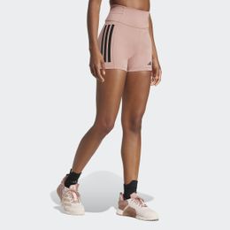 Shorts adidas Performance "OPT 3S 1/4", Damen, Gr. XS, L&auml;nge 5, rosa (warm clay), Obermaterial: 77% Polyester, 23% Elasthan, Hosen Shorts, sportlicher Stil, f&uuml;r Sport, mit Elasthan, leichtes Material