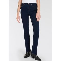 Gerade Jeans Arizona "Ultra-Stretch", Damen, Gr. 40, N-Gr, blau (rinsed), Denim/Jeans, Obermaterial: 74% Baumwolle, 24% Polyester, 2% Elasthan, unifarben, Basic, gerade lang, Jeans, Used-Look-Waschung