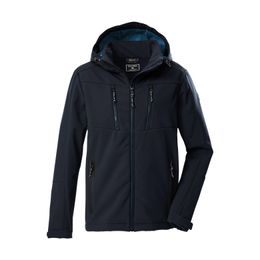 Softshelljacke Killtec "KOW 79 MN SFTSHLL JCKT", Herren, Gr. 4XL, midnight, Oberseite: 92% Polyester, 8% Elasthan;R&uuml;ckseite: 100% Polyester, Jacken Softshelljacke, Wasser- und windabweisende Softshelljacke, abnehmbare Kapuze