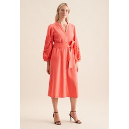 Sommerkleid Seidensticker "Schwarze Rose", Damen, Gr. L40, Normalgr&ouml;&szlig;en, rosa (rosa, pink), 65% Baumwolle, 35% Leinen, unifarben, regular fit, Rundhals, Kleider Sommerkleid, 7/8 Rundhals Uni