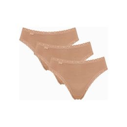 Taillenslip Sloggi "24/7 Cotton Lace", Damen, Gr. 48, beige, Jersey, Obermaterial: 96% Baumwolle, 4% Elasthan (LYCRA), gemustert, unifarben, k&ouml;rpernah, Unterhosen Taillenslip, mit edler Spitze und flachen N&auml;hten, Topseller