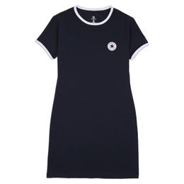 Sweatkleid Converse "CHUCK TAYLOR T-SHIRT DRESS", Damen, Gr. XS (34), N-Gr, schwarz (Converse schwarz), Obermaterial: 62% Baumwolle, 33% Polyester, 5% Elasthan, Kleider Sweatkleid
