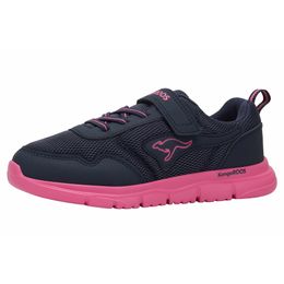 Sneaker Kangaroos "K-ETK POSSUM EV", Damen, Gr. 30, dk navy, daisy pink oc, Mesh, Synthetik, Schuhe Sneaker, mit Glitzereffekt