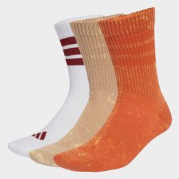 Funktionssocken adidas Performance "3S C CRW WSH 3P", Herren, Gr. S, fox orange, warm sandstone, wei&szlig;, Obermaterial: 50% Baumwolle, 47% Polyester, 2% Elasthan, 1% Polyamid, Socken, f&uuml;r Laufen, sportlicher Stil, mit klassischen 3-Streifen am B&uuml;ndchen