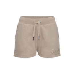 Relaxshorts BENCH. LOUNGEWEAR, Damen, Gr. 32/34, N-Gr, beige melange, Interlock, Obermaterial: 100% Baumwolle, unifarben, Basic, kurz, Hosen, mit kleiner gl&auml;nzenden Logostickerei, Loungeanzug