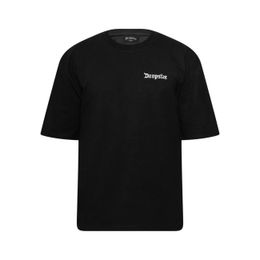 T-Shirt DROPSIZE "Dropsize Herren Heavy V2 Embo T-Shirt", Damen, Gr. S, schwarz, 100% Baumwolle, bedruckt, oversize, Rundhals, Shirts T-Shirt