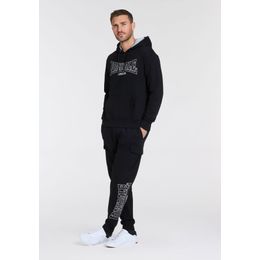 Jogginganzug Lonsdale "BROUGH", Herren, Gr. L, schwarz-wei&szlig; (schwarz, wei&szlig;), Obermaterial: 60% Baumwolle, 40% Polyester, Sportanz&uuml;ge Jogginganzug, f&uuml;r Sport und Freizeit, aus Baumwolle und Polyester, Topseller