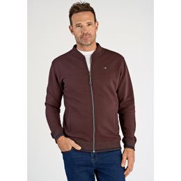 Sweatshirt Bison "Bison Cardigan", Herren, Gr. L, rot (dk rot), Obermaterial: 60% Baumwolle, 40% Polyester, bequem, Sweatshirts Sweatshirt