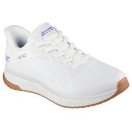 Slip-On Sneaker Skechers "BOBS SQUAD 4", Herren, Gr. 39, wei&szlig;, Synthetik, Textil, Schuhe, Trainingsschuh, Sneaker, Schn&uuml;rschuh zum einfachen reinschlupfen