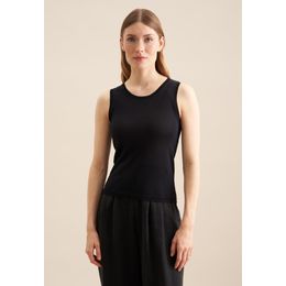 Strickpullover Seidensticker "Schwarze Rose", Damen, Gr. S, schwarz, 52% Polyester, 48% Manila, regular fit, Rundhals, Pullover Strickpullover, Ohne Arm Rundhals