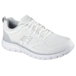 Skechers Damen Sneaker "BURNS-AGOURA", Gr. 43wei&szlig;, grau, Leder, Textil, kontrastfarbene Details, Schuhe, Schn&uuml;rschuh, Sportschuh mit Memory Foam
