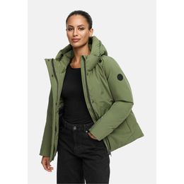 Winterjacke Marikoo "Yeminaa", Damen, Gr. L, gr&uuml;n (olive leaf), Obermaterial: 100% Polyester; Futter: 100% Polyester; Wattierung: 100% Polyester; &Auml;rmelfutter: 100% Polyester, Jacken Winterjacke, warm f&uuml;r den Winter - hinten l&auml;nger geschnitten