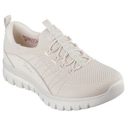 Slip-On Sneaker Skechers "GRACEFUL-PICTURE PERFECT", Damen, Gr. 37, wei&szlig; (sanftes wei&szlig;), Lederimitat, Textil, Schuhe, Freizeitschuh, Slipper in veganer Verarbeitung