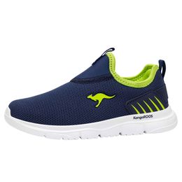 Sneaker Kangaroos "K-ETK DUNNART", Damen, Gr. 28, dk navy, lime, Mesh, Synthetik, Schuhe Sneaker, praktischer Schlupfeinstieg