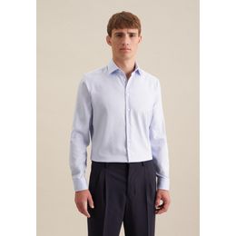 Businesshemd Seidensticker "Schwarze Rose", Herren, Gr. XS (36), normale &Auml;rmell&auml;ngen, blau, 100% Baumwolle, unifarben, skinny fit, 2-Knopf-Manschette, Hemden, X-Slim 1/1 Kentkragen Uni