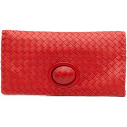 Bottega Veneta Clutches - Nappa Intrecciato Turn Lock Clutch - Gr. unisize - in Rot - f&uuml;r Damen