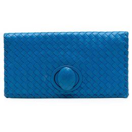 Bottega Veneta Clutches - Nappa Intrecciato Turn Lock Clutch - Gr. unisize - in Blau - f&uuml;r Damen