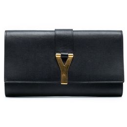 SAINT LAURENT Clutches - Leather Chyc Ligne Clutch - Gr. unisize - in Schwarz - f&uuml;r Damen