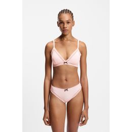 Slip HUGO UNDERWEAR, Damen, Gr. XL, light, pastel pink 688, Microfaser, Obermaterial: 79% Polyamid, 21% Elasthan, k&ouml;rpernah, Unterhosen Slip, mit Spitzenbesatz, mittlere Bundh&ouml;he, Microfaserqualit&auml;t