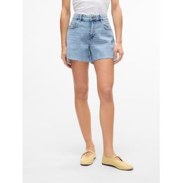 V&eacute;ro Moda Jeansshorts VERO MODA "VMTESS MR SHORT DNM SHORTS MIX GA NOOS", Damen, Gr. L (40), N-Gr, blau (light blau denim), Denim/Jeans, Obermaterial: 99% Baumwolle, 1% Elasthan, unifarben, kurz, Jeans Jeansshorts, Baumwollmischung, regular fit