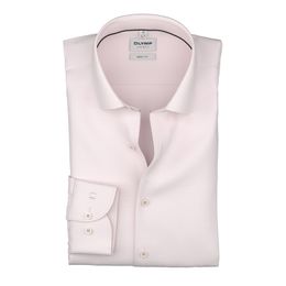 Langarmhemd OLYMP "Level Five", Herren, Gr. 40, N-Gr, rose, Web, Obermaterial: 97% Baumwolle, 3% Elastolefin, normal, 2-Knopf-Manschette, Hemden, Under-Button-down-Kragen, Businesshemd, body fit, fein strukturiert