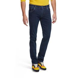 5-Pocket-Jeans MEYER "M5 Super-Slim", Herren, Gr. 30, L&auml;nge 32, blau, 97% Baumwolle, 3% Elasthan, unifarben, Basic, skinny fit lang, Jeans 5-Pocket-Jeans, M5 Linie, mit Super Stretch-Denim