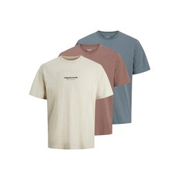 Jack & Jones Jack & Jones T-Shirt 'JORVESTERBRO' Herren Gr&ouml;&szlig;e L saphir / braun / schwarz / offwhite