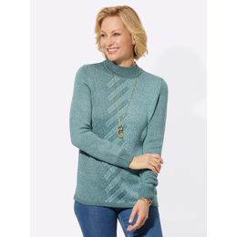 WITT Damen Pullover mit Jacquard-Dessin, jade-mint-gemustert, Gr&ouml;&szlig;e 38