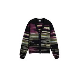 Desigual Strickjacke Herren Gr&ouml;&szlig;e L hellblau / safran / brombeer / schwarz