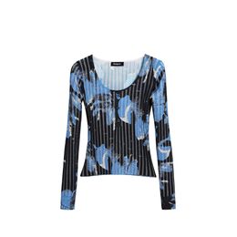 Desigual Pullover Damen Gr&ouml;&szlig;e L hellblau / dunkelblau / wei&szlig;