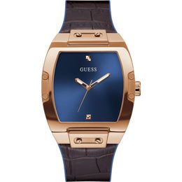 Guess Uhr Herren Gr&ouml;&szlig;e One Size dunkelblau / dunkelbraun / gold
