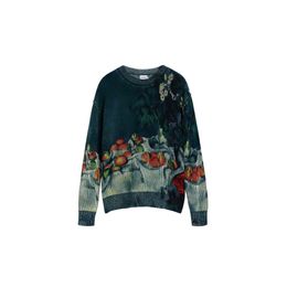 Desigual Pullover Herren Gr&ouml;&szlig;e M cyanblau / taubenblau / petrol / mandarine