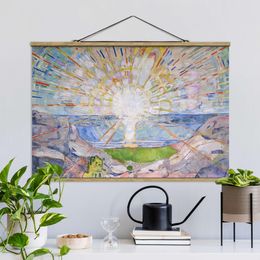 Bilderwelten Stoffbild mit Posterleisten Edvard Munch - Die Sonne