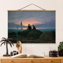 Bilderwelten Stoffbild mit Posterleisten Caspar David Friedrich - Mondaufgang am Meer