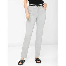 Raphaela by Brax Damen Five-Pocket-Hose Style LAURA NEW SMOKE, hellgrau, Gr. 48