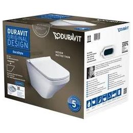 Duravit DuraStyle Wand-WC Duravit Rimless Set 455109, inklusive WC-Sitz, 45510900A1, Farbe: Wei&szlig;